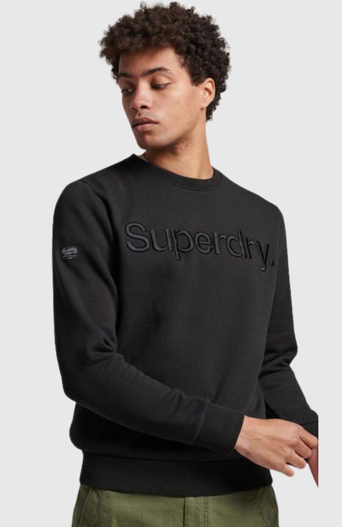 tonal embroidered logo crew